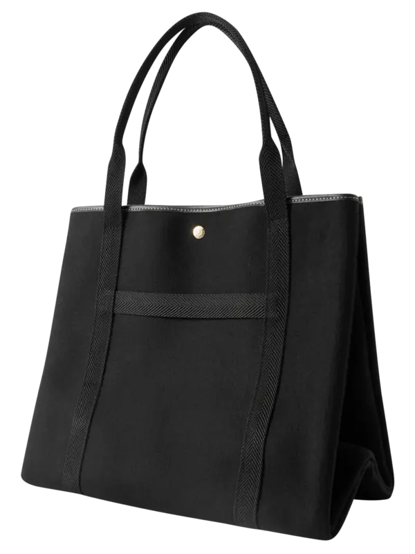 Rue De Verneuil Traversée Whip Large Webbing And Leather-trimmed Felt Tote