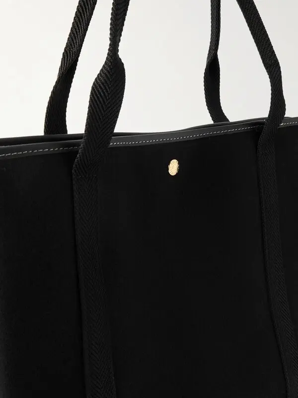 Rue De Verneuil Traversée Whip Large Webbing And Leather-trimmed Felt Tote
