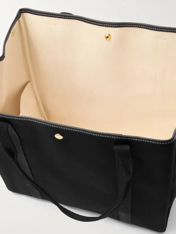Rue De Verneuil Traversée Whip Large Webbing And Leather-trimmed Felt Tote