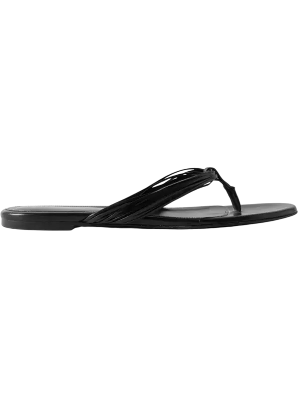 Proenza Schouler Cable Leather Flip Flops - Black