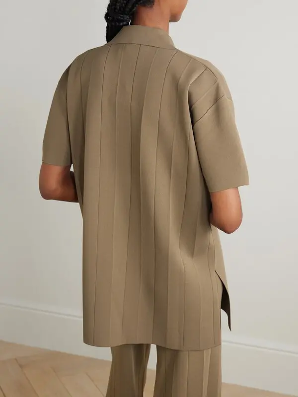 Max Mara Poltava Ribbed Jersey Blouse - Brown