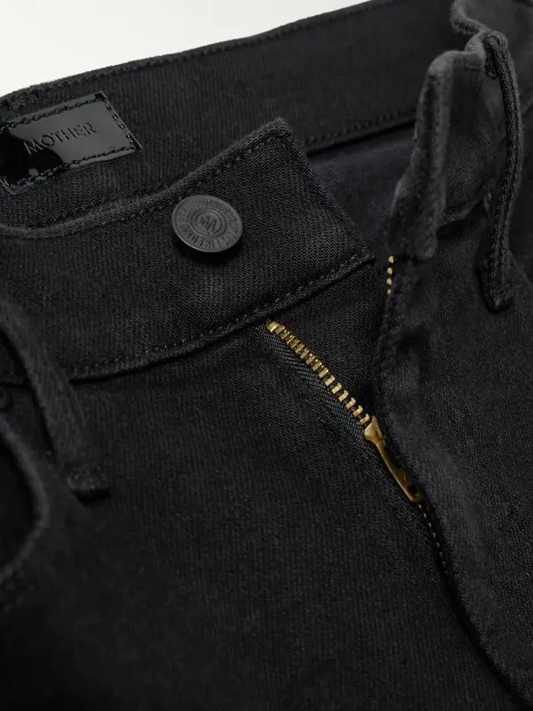 MOTHER The Weekender Mid-rise Flared Jeans - Black