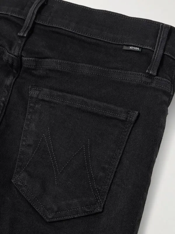 MOTHER The Weekender Mid-rise Flared Jeans - Black