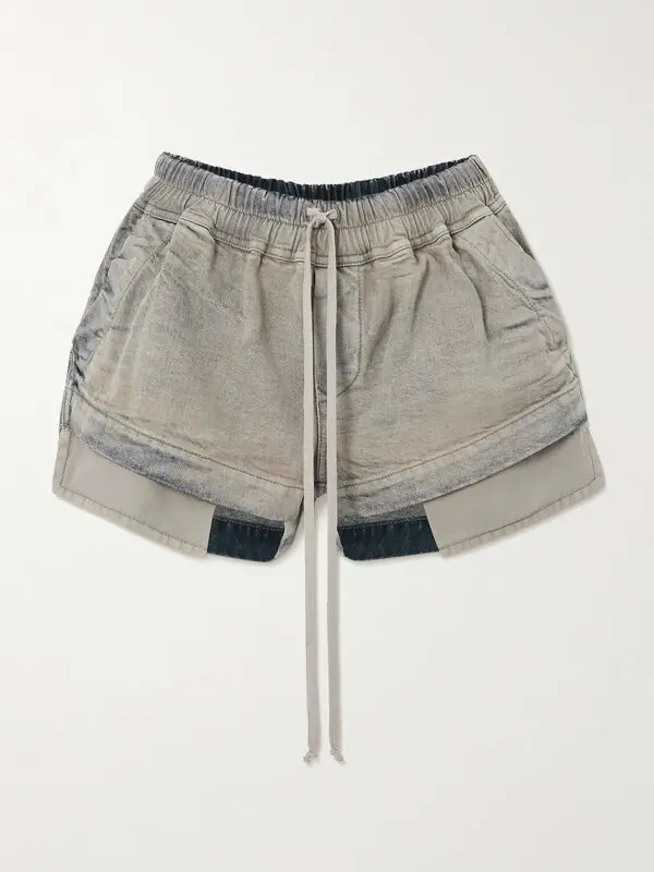 Rick Owens Layered Denim Shorts - Light Denim