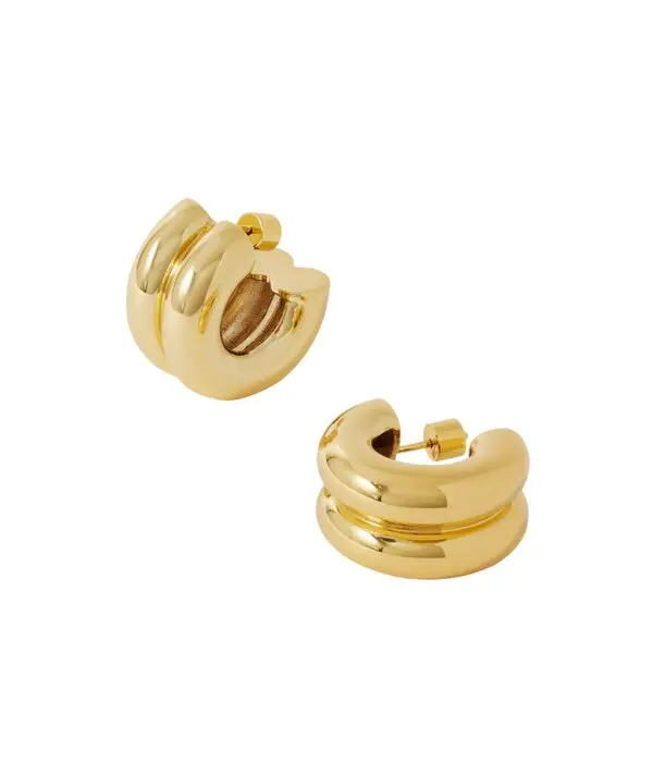 MARTHA CALVO Double-plated Hoop Earrings - Gold