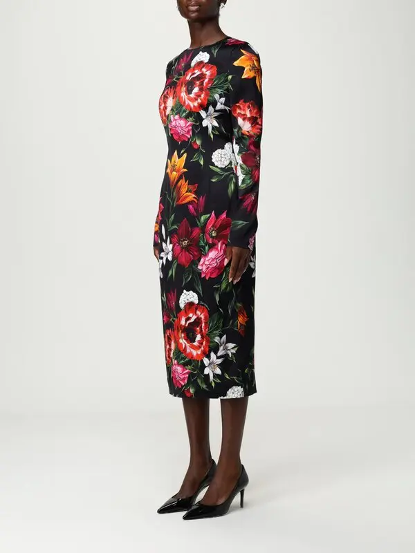 Dolce & Gabbana Floral Print Long Sleeve Dress
