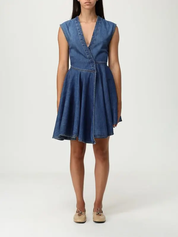 Alaïa Denim Wrap Dress - Blue