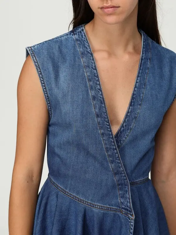 Alaïa Denim Wrap Dress - Blue