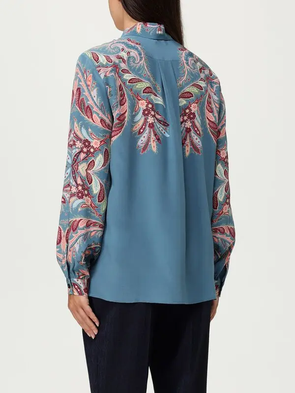 Etro Printed Shirt With Classic Collar - Gnawed Blue