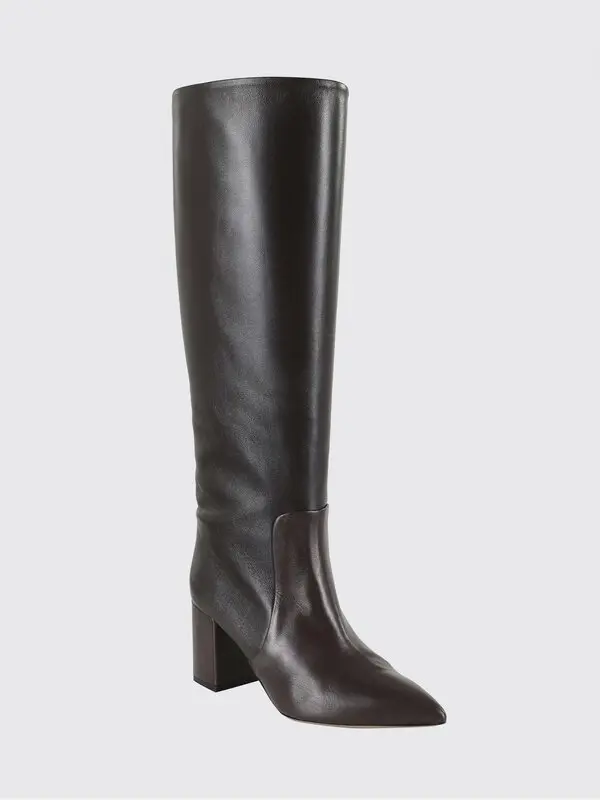 Paris Texas Knee High Block Heel Boots - Ebony