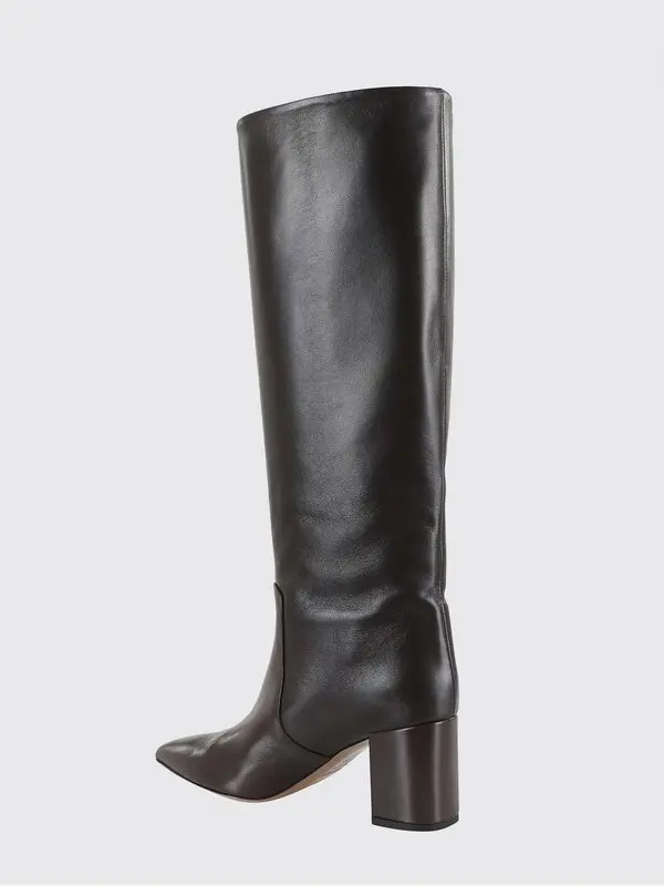Paris Texas Knee High Block Heel Boots - Ebony