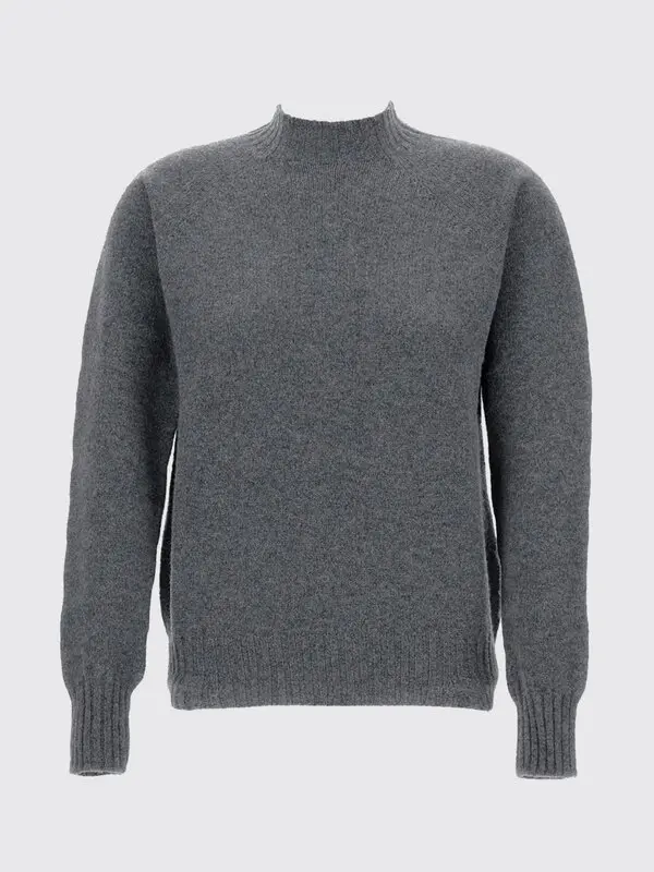 DRUMOHR Slim Fit Ribbed Lambswool Turtleneck Jumper - Grey