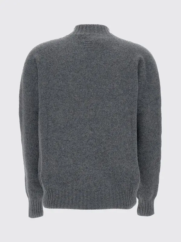 DRUMOHR Slim Fit Ribbed Lambswool Turtleneck Jumper - Grey