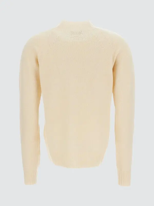 DRUMOHR Slim Fit Ribbed Lambswool Turtleneck Jumper - Ivory