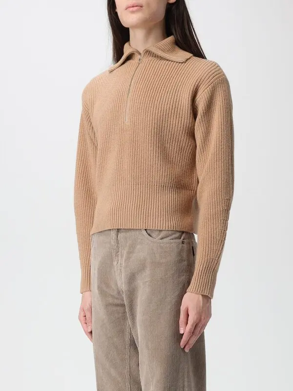 Max Mara Quarter Zip Ribbed Knit Sweater