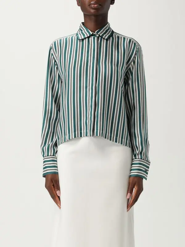 Max Mara Striped Button Down Shirt - Green