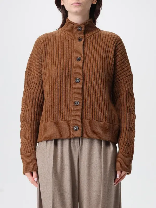 Max Mara Ribbed Knit Button-up Cardigan - Brown