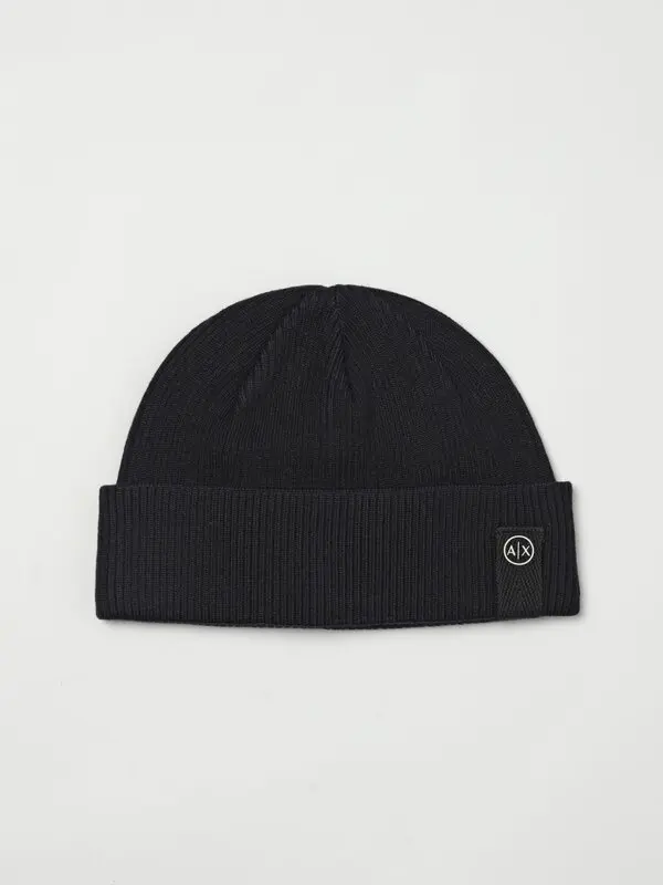 Armani Exchange Ribbed Beanie - Navy