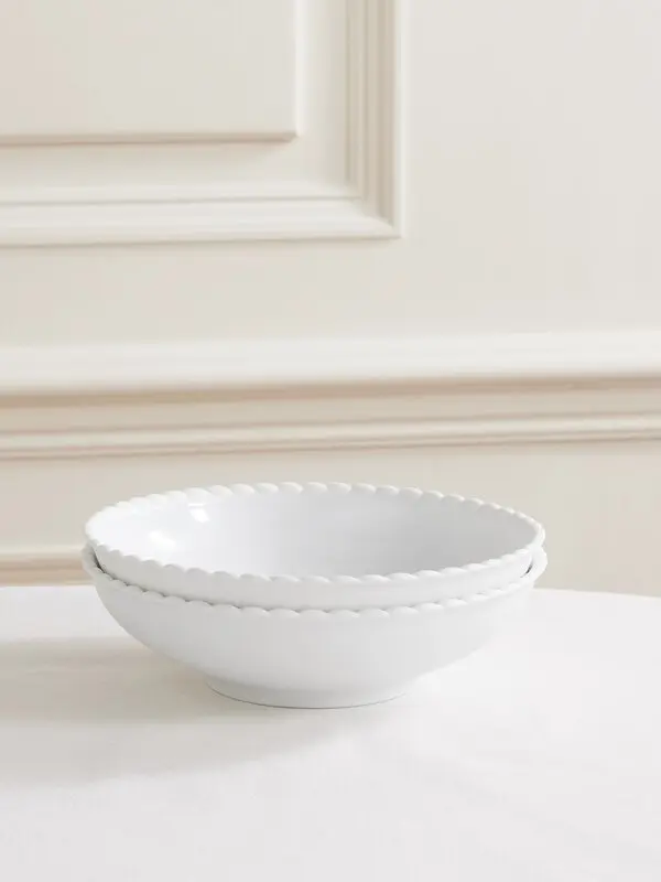 Christofle Babylone Porcelain Pasta Bowl - White