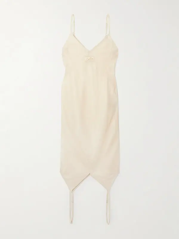 BETTTER Cami Appliquéd Satin-twill Midi Dress - Neutrals