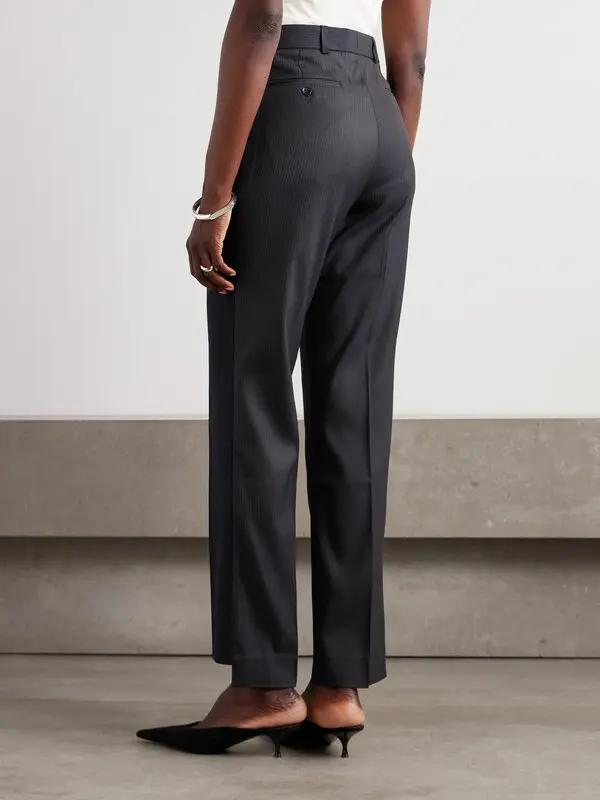 BETTTER Asymmetric Pleated Two-tone Wool-blend Pants