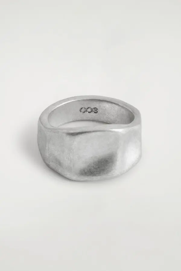 Cos Chunky Hammered Ring - Silver-colored