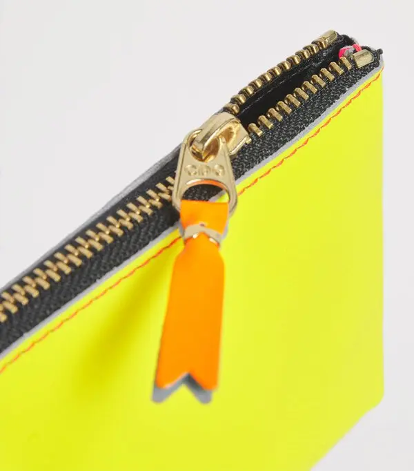 Comme Des Garçons Small Leather Super Fluo Wallet - Pink