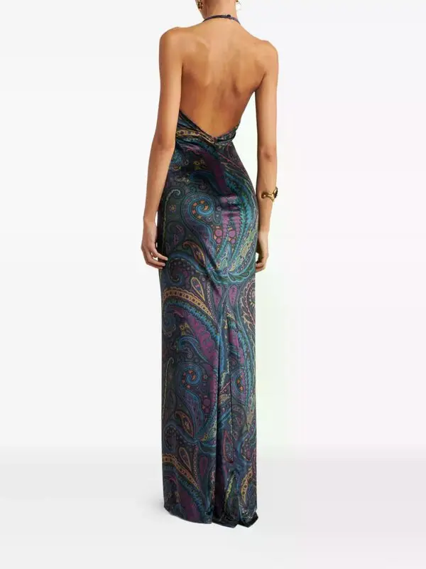 Etro Paisley-print Halterneck Maxi Dress