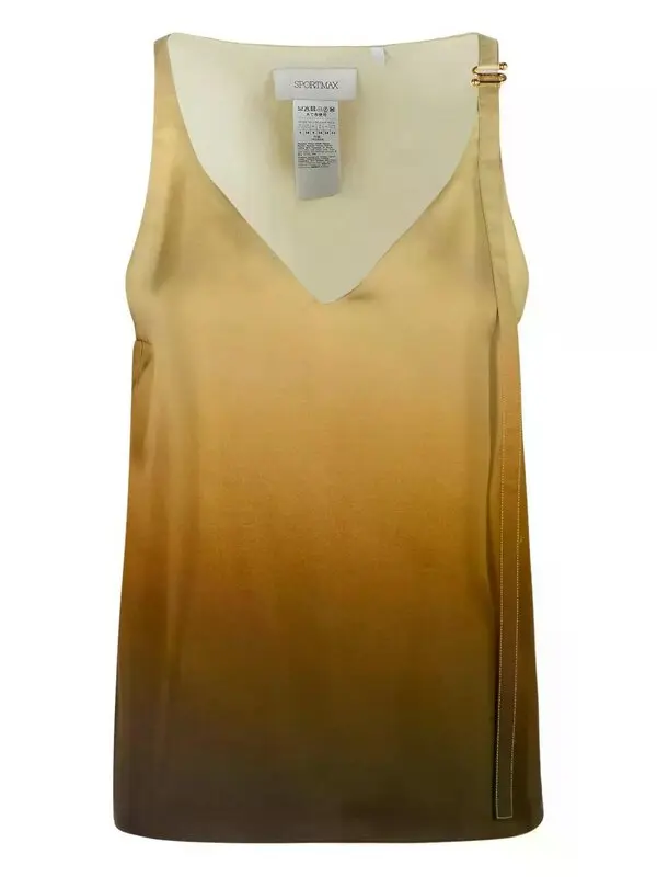Sportmax Gradient V-neck Silk Top