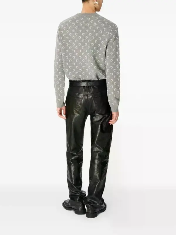 MARINE SERRE Moon Jacquard Knit Crew Neck Sweater