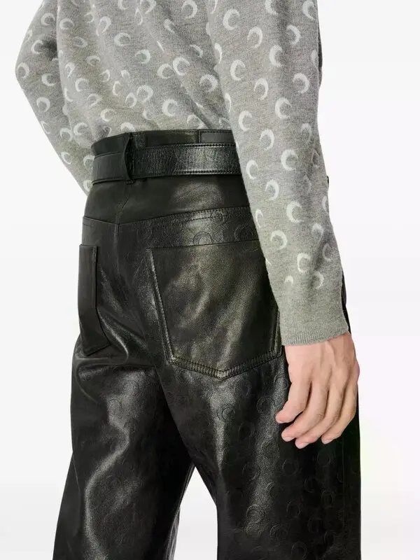 MARINE SERRE Moon Jacquard Knit Crew Neck Sweater