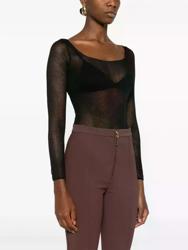 Elisabetta Franchi Long-sleeve Geometric Bodysuit
