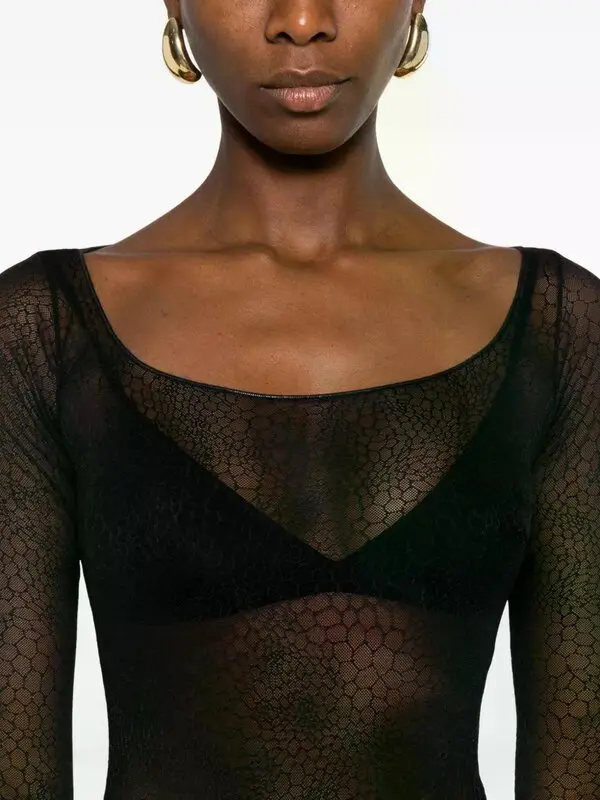 Elisabetta Franchi Long-sleeve Geometric Bodysuit