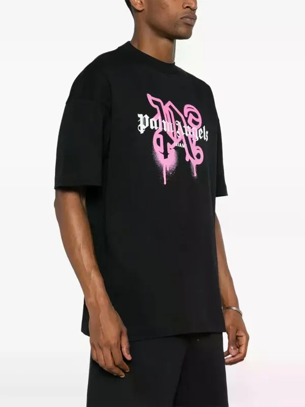 Palm Angels Miami Monogram Spray-print T-shirt