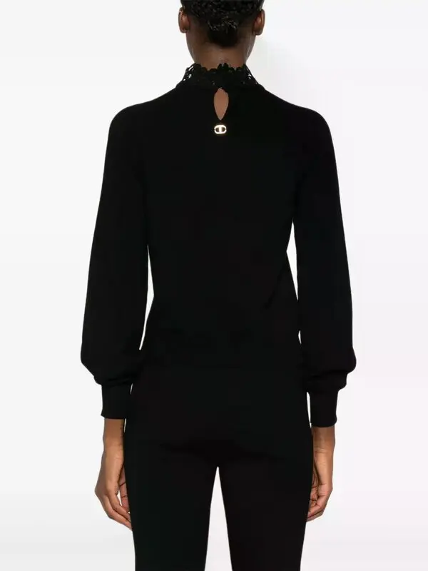 TWINSET Lace-insert High-neck Sweater
