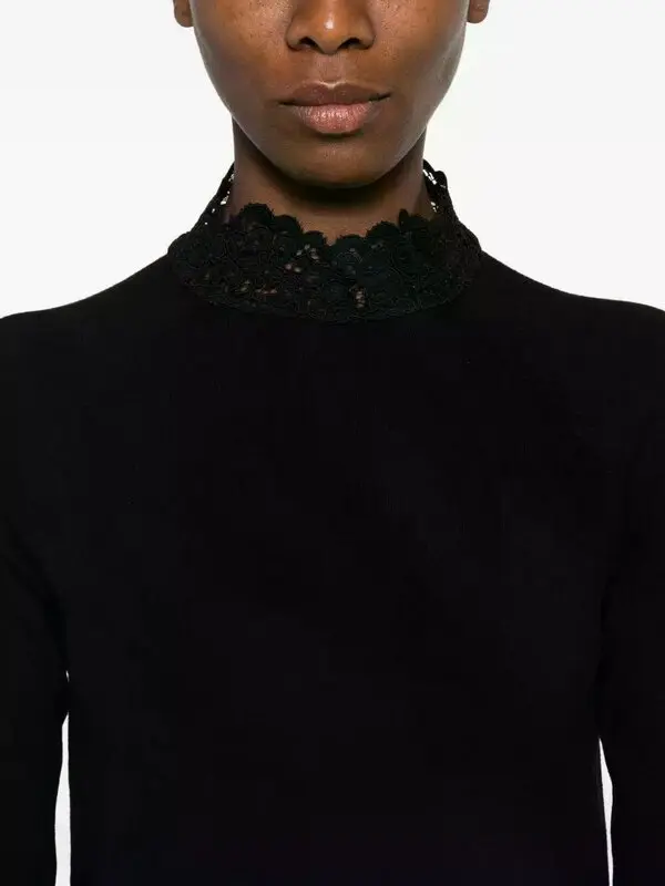 TWINSET Lace-insert High-neck Sweater