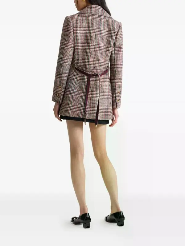 PATOU Checked Belted Blazer