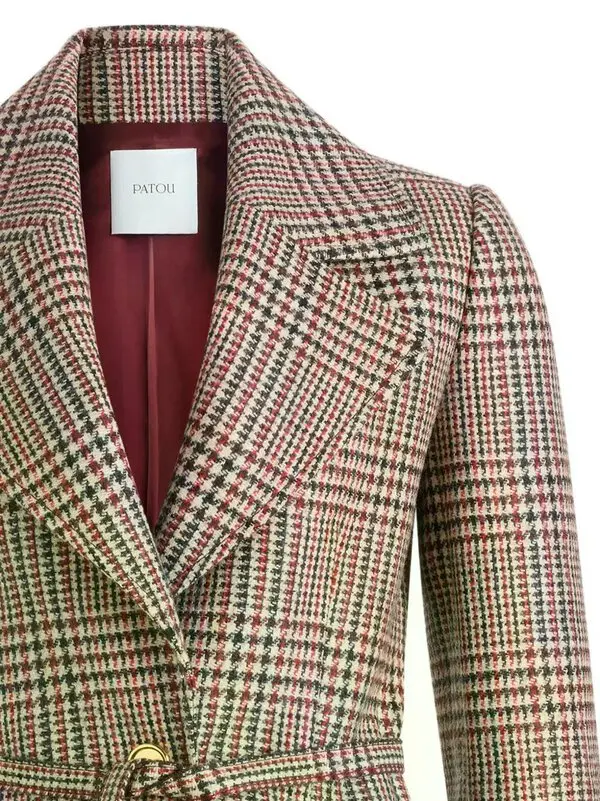 PATOU Checked Belted Blazer