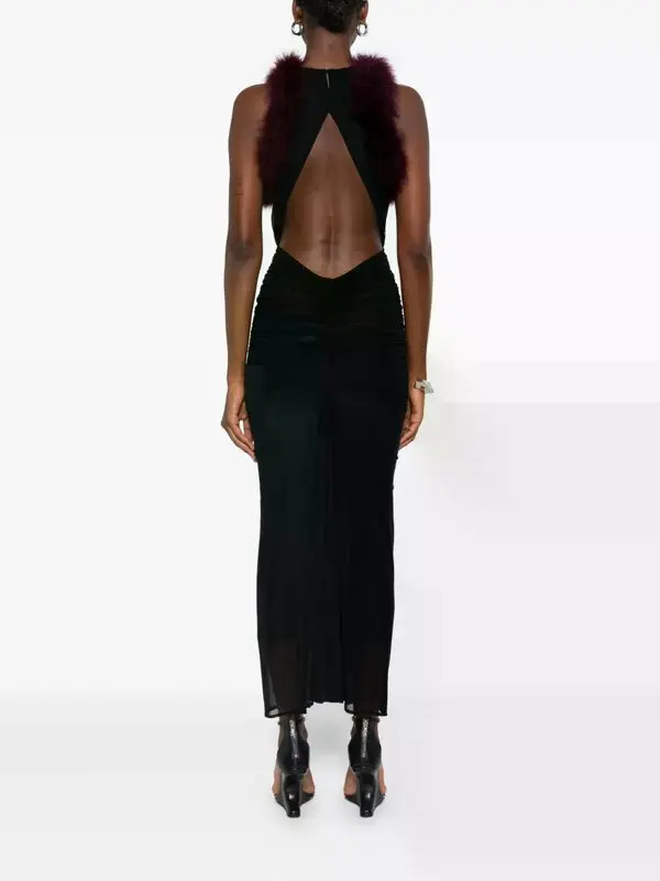 MUGLER Trimmed Gathered Dress
