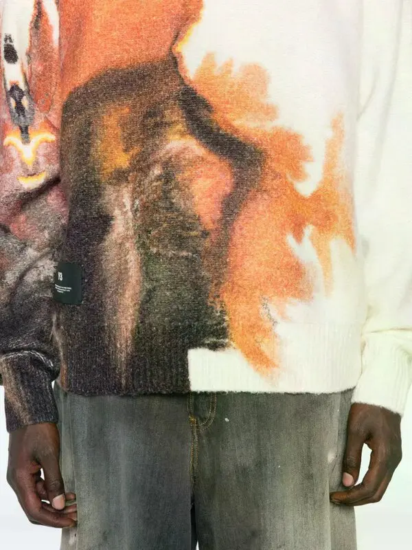 Y3 Graphic Print Crew Neck Sweater