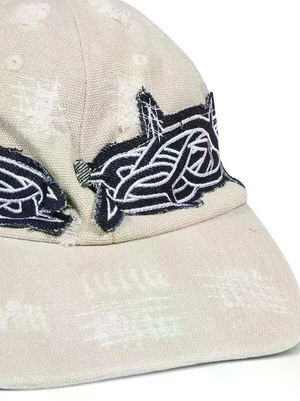 WHO DECIDES WAR Distressed-effect Baseball Cap - Neutrals