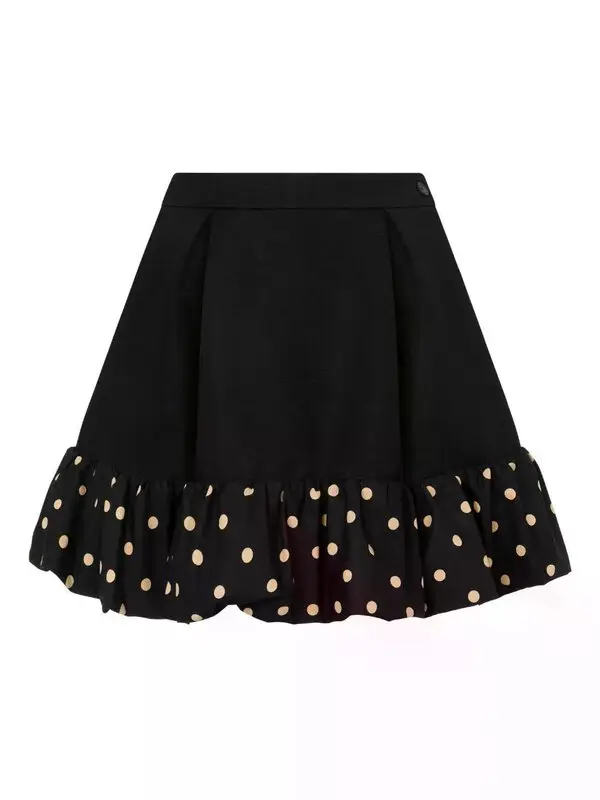 Moschino Polka-dot Ruffled Mini Skirt