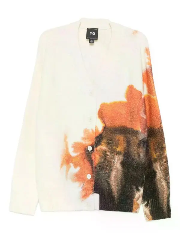 Y3 Graphic-print Cardigan - Neutrals