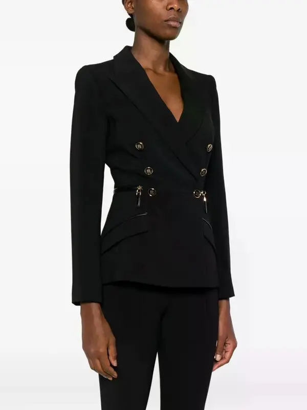 Elisabetta Franchi Double-breasted Blazer With Zip Detail