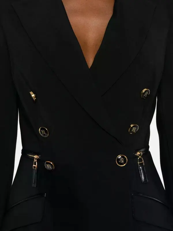 Elisabetta Franchi Double-breasted Blazer With Zip Detail