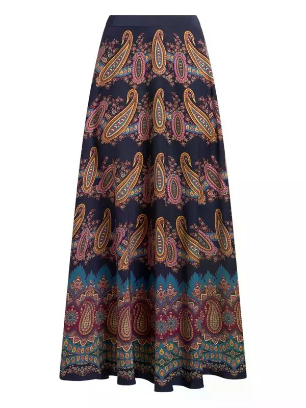 Etro Paisley-print Maxi Skirt - Blue