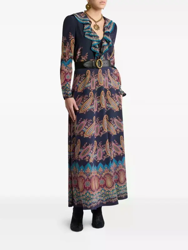 Etro Paisley-print Maxi Skirt - Blue