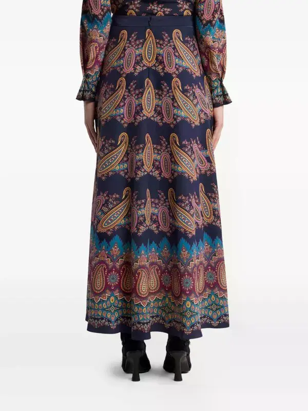 Etro Paisley-print Maxi Skirt - Blue