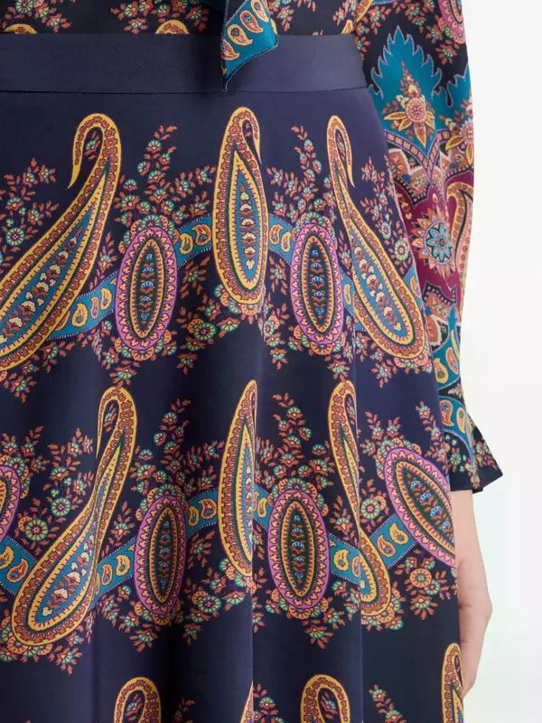 Etro Paisley-print Maxi Skirt - Blue