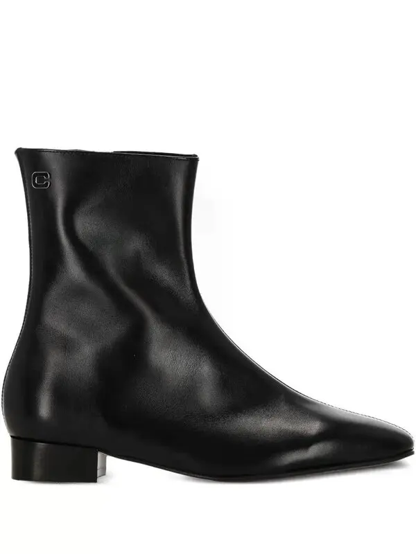 CAREL Leather Zip Up Ankle Boots - Black